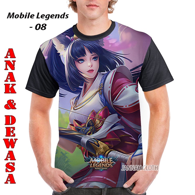 Jual Kaos Game Mobile Legends Hero Miya Suzuhime Special Kode ML08 ...