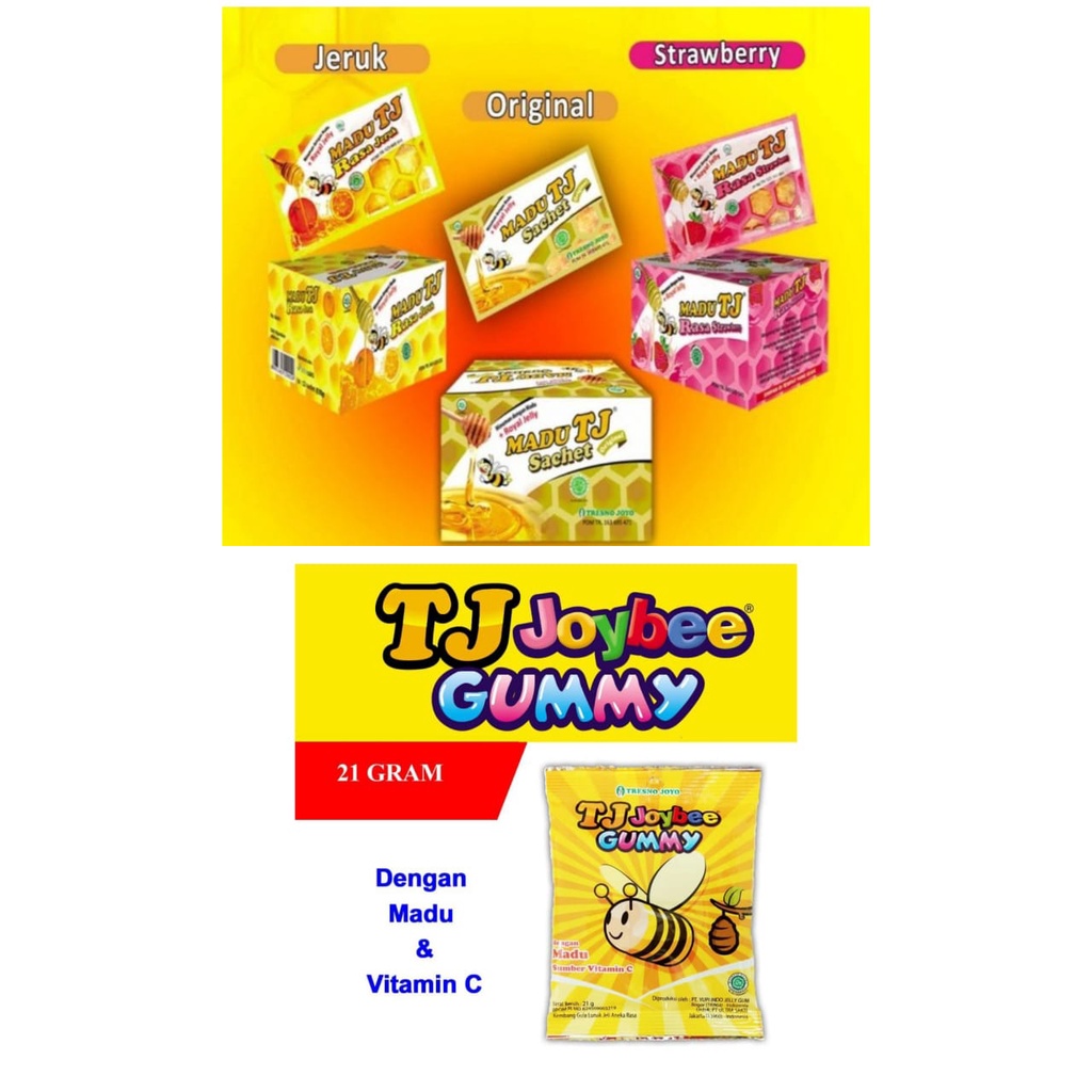 Jual Tresno Joyo TJ Joybee Gummy Permen Madu - 1 sachet 21gr | Madu TJ ...
