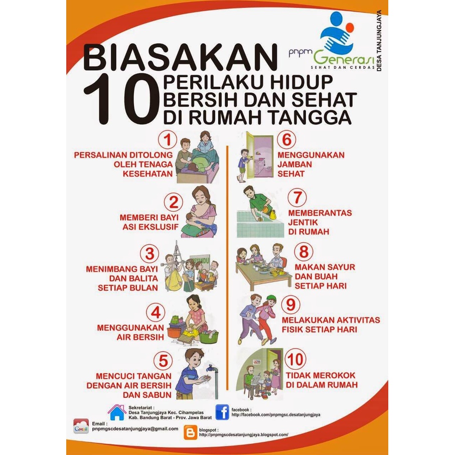 Jual Poster PHBS Rumah Tangga – Daftar 10 Pola PHBS Kemenkes harga ...
