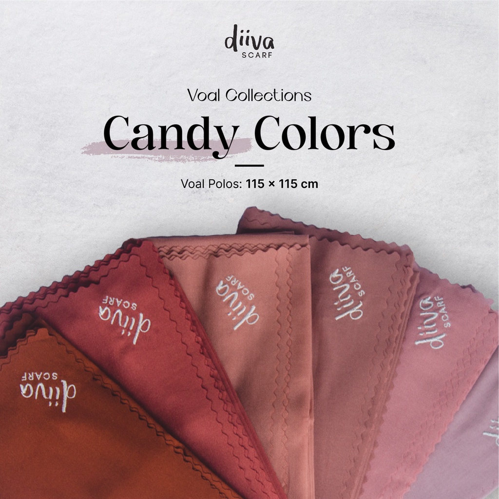 Jual DIIVA SCARF VOAL POLOS - CANDY COLORS kerudung hijab segi empat ...