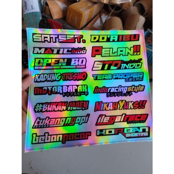 Jual STIKER PACK RACING / STIKER HOLOGRAM / STIKER PACK KATA KATA ...