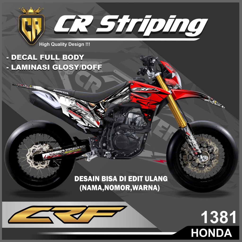 Jual Decal Sticker CRF 150L Full Body sticker Skotlet CRF Desain Racing ...