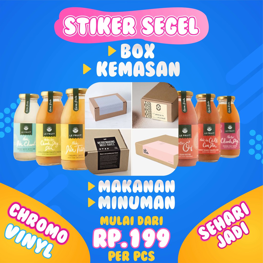 Jual Cetak Stiker segel Seal Box kemasan Packaging makanan minuman ...