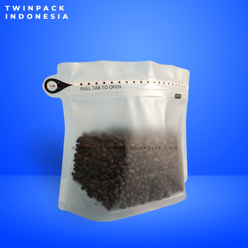 Jual Kemasan Kopi 200 - 250 Gram Transparan Standing Pouch Trapesium Wide Packaging Kopi ...