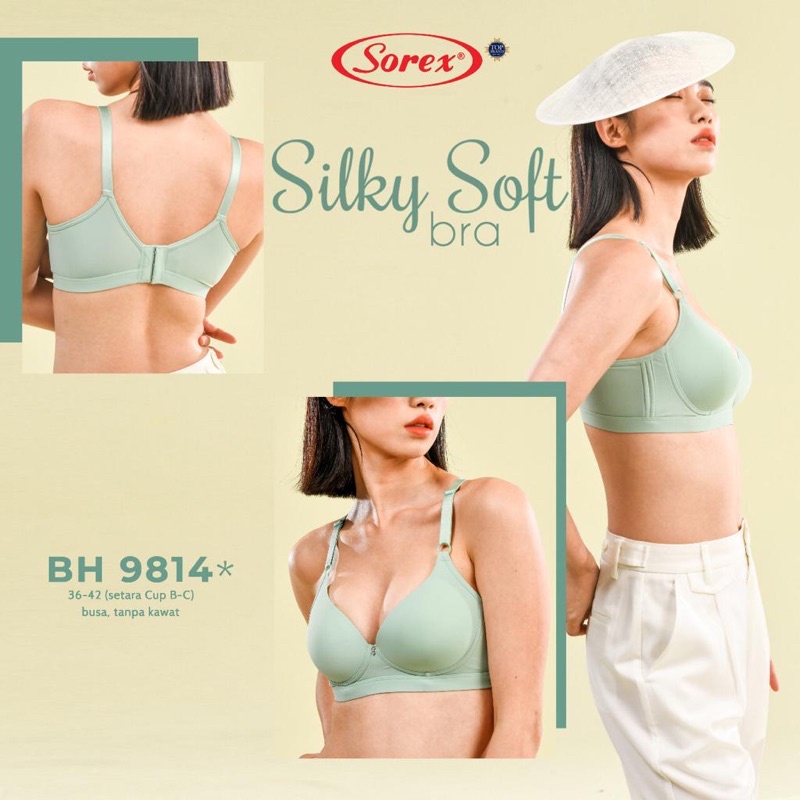 Jual Bra BH Sorex 9814 Tanpa Kawat Busa Tipis Cup Besar C UK 36-42 | Shopee Indonesia