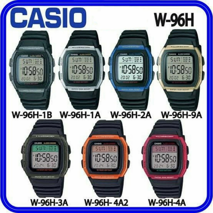 Jual Jam Tangan Pria Casio W-96H-1AVDF/ W-96H-3AVDF/ W-96H-9AVDF/ W-96H-2AVDF/ W-96H-4AVDF/ W ...