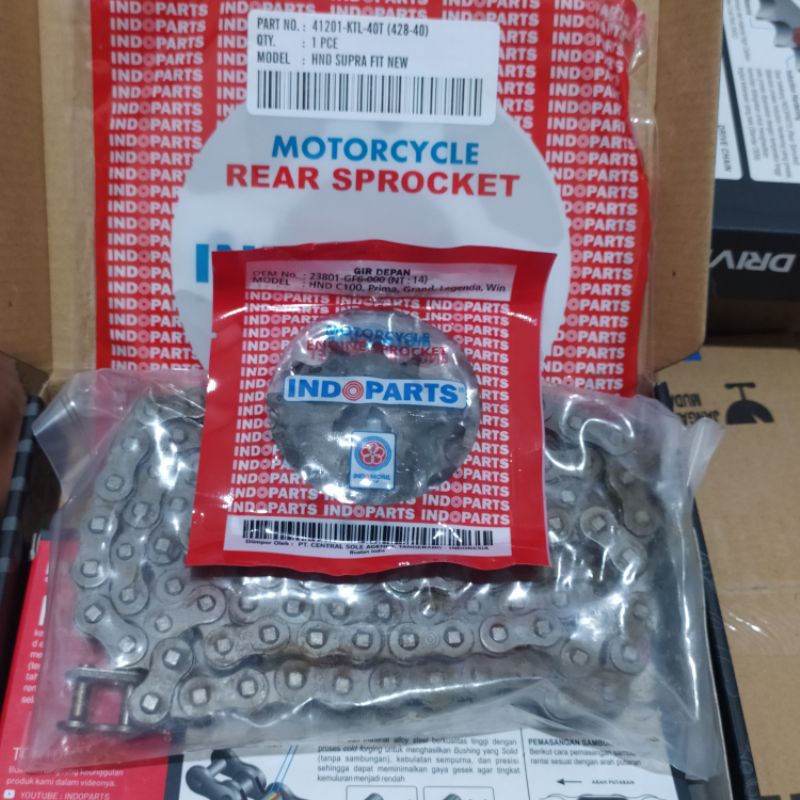 Jual INDOPART SUPRA FITNEW (40T)KARISMA SUPRA X 125 40T(SATU SET GIR ...