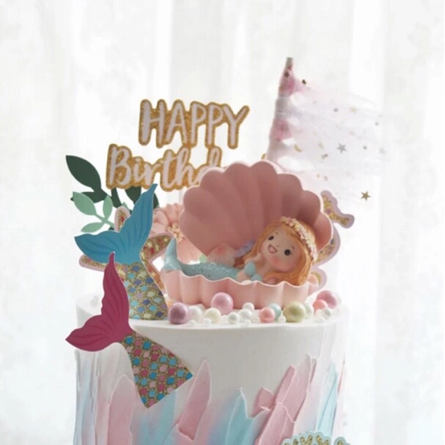 Jual Mermaid cake topper/cake topper/hiasan kue ultah/mermaid theme ...