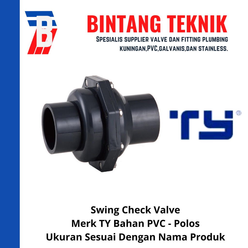 Jual Swing Check Valve / Kleb Tabok PVC 4" inch Merk TY | Shopee Indonesia