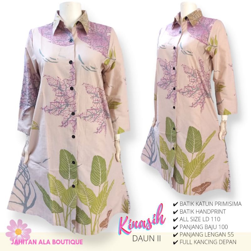 Jual Tunik Batik Wanita Modern Atasan Dress Batik Kerja Premium Asli ...