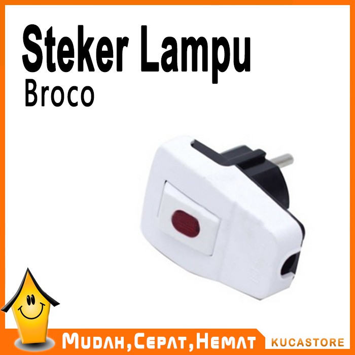 Jual Steker Lampu Colokan Kaki Dua Pencetan Saklar Broco | Shopee Indonesia