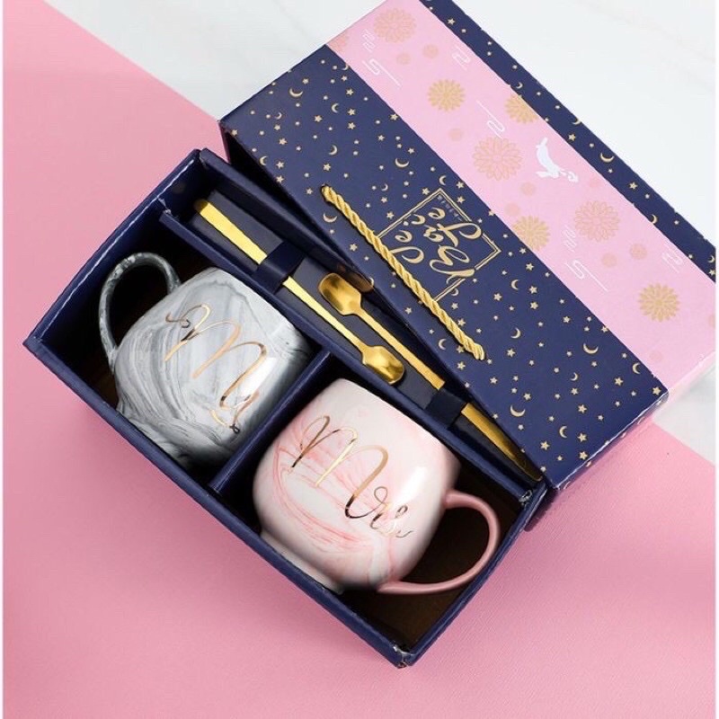 Jual Ready Stock Gelas Couple Nordic Mug Set Gift Box /Gelas Christmas ...