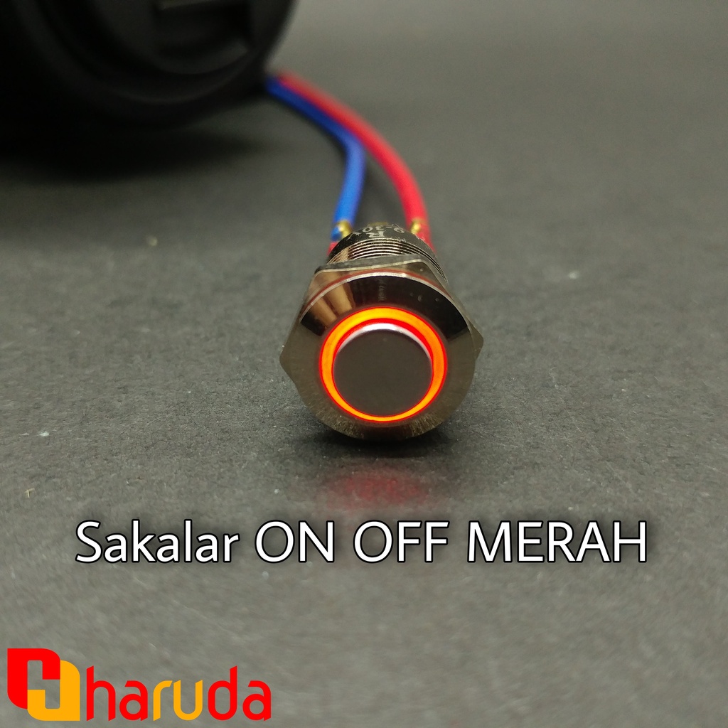Jual Saklar Tombol Bracket Push On, On Off Diameter 12 mm Indikator LED ...