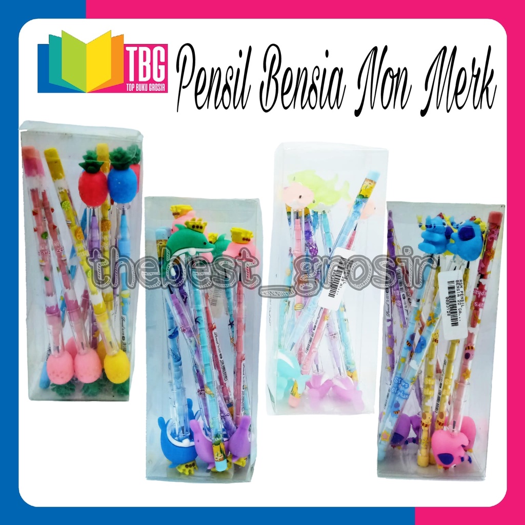 Jual 1PACK (12PCS) PENSIL BENSIA NON MERK/ PENCIL LUCU/ PENSIL KARAKTER ...