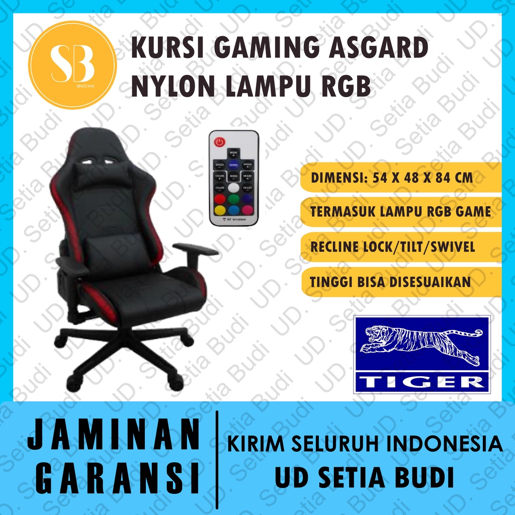 Jual Kursi Gaming Lampu RGB Tiger Asgard | Shopee Indonesia