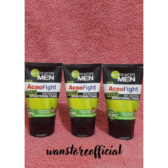 Jual Garnier Men Acno Fight Wasabi Brightening Foam Cleanser 100 ml ...