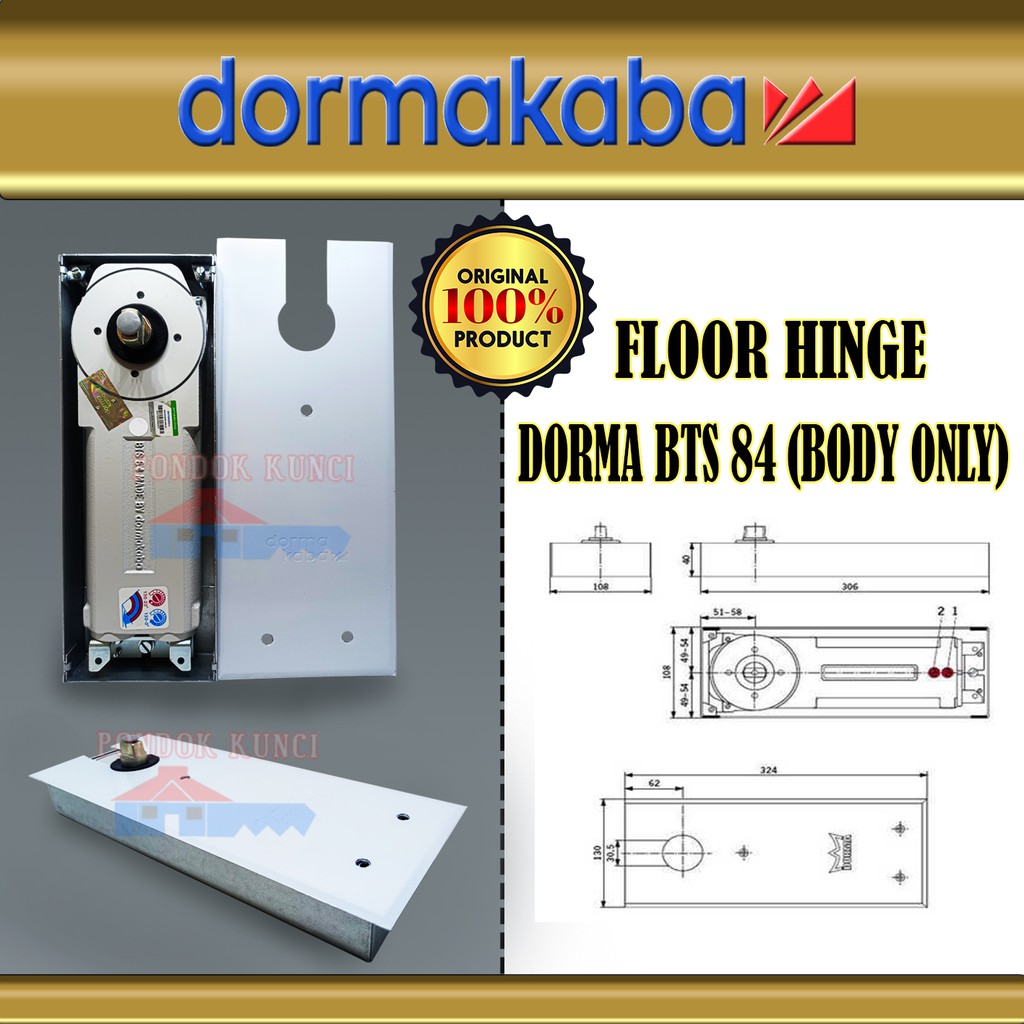 Jual Floor Hinge Dorma BTS 84 / Engsel Tanam Droma BTS 84 Floorhinge Dorma Original Komplit ...