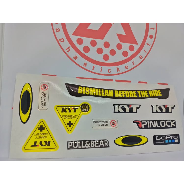 Jual Paket stiker sticker visor kaca helm KYT timbul hologram viral ...