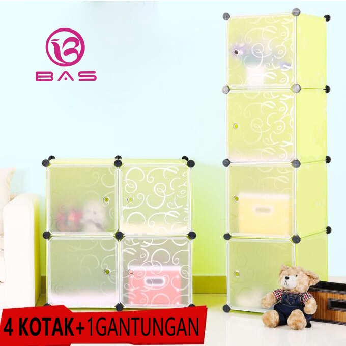 Jual BAS Lemari plastik lemari pakaian rak serbaguna susun lemari baju ...