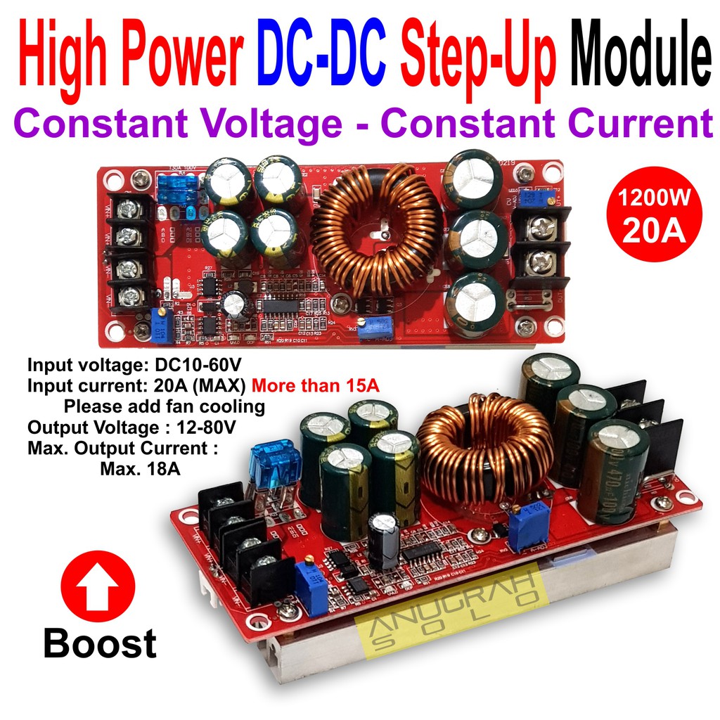 Jual 1200W DC-DC Step-up Constant Voltage Constant Current Penaik ...