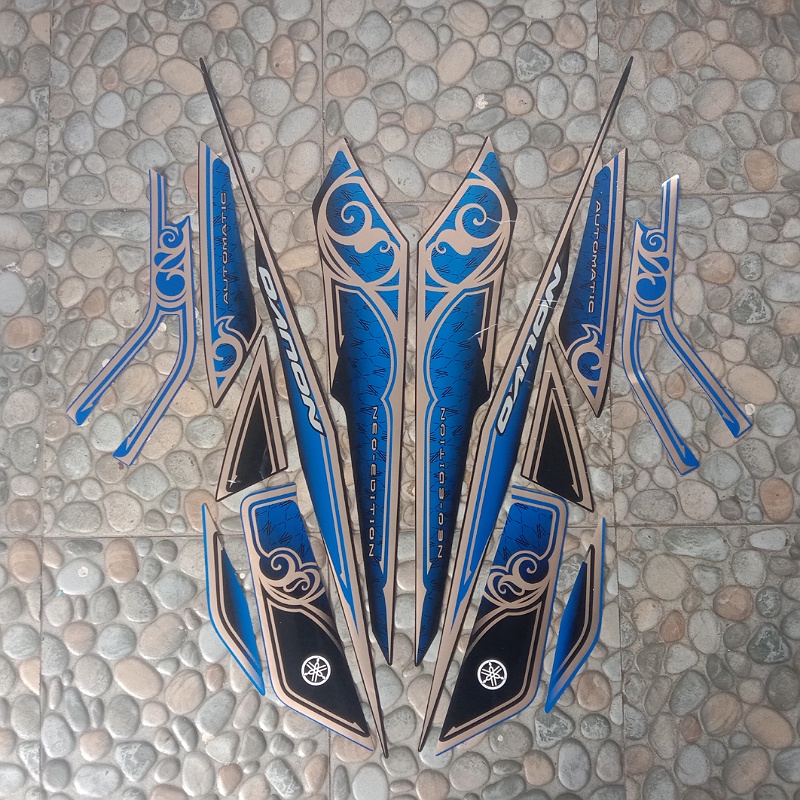 Jual stiker striping motor yamaha Nouvo fillipina warna biru | Shopee ...