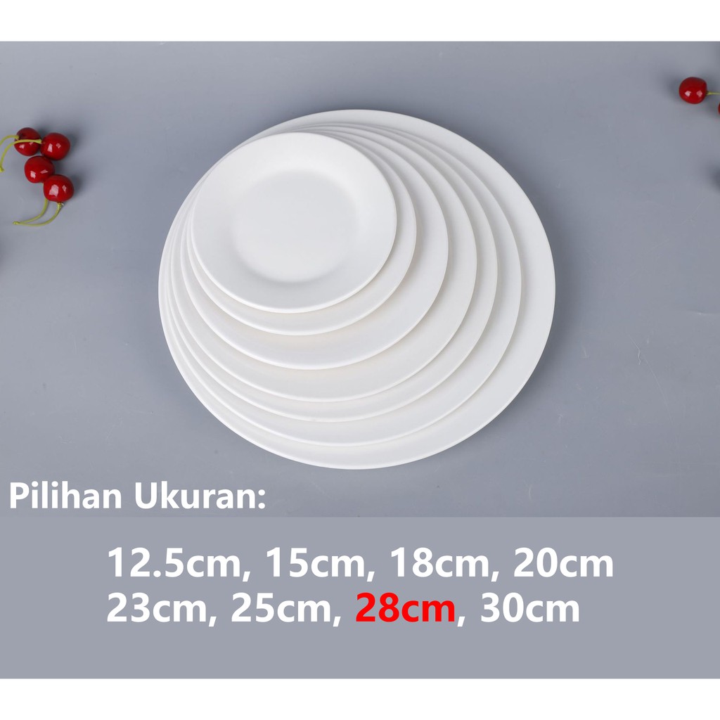 Jual Piring Keramik Putih Polos Rata / Cembung 11inch / 28cm | Shopee ...