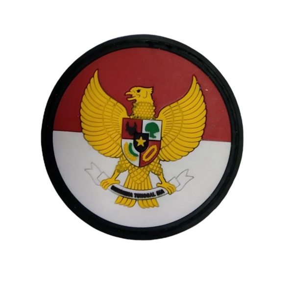 Jual logo karet emblem merah putih Garuda bulat pakai pelkro | Shopee ...