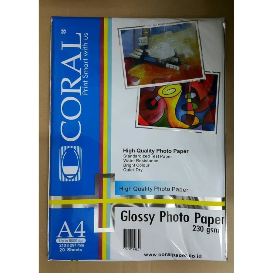 Jual CORAL GLOSSY PHOTO PAPER 230 GSM A4 | Shopee Indonesia