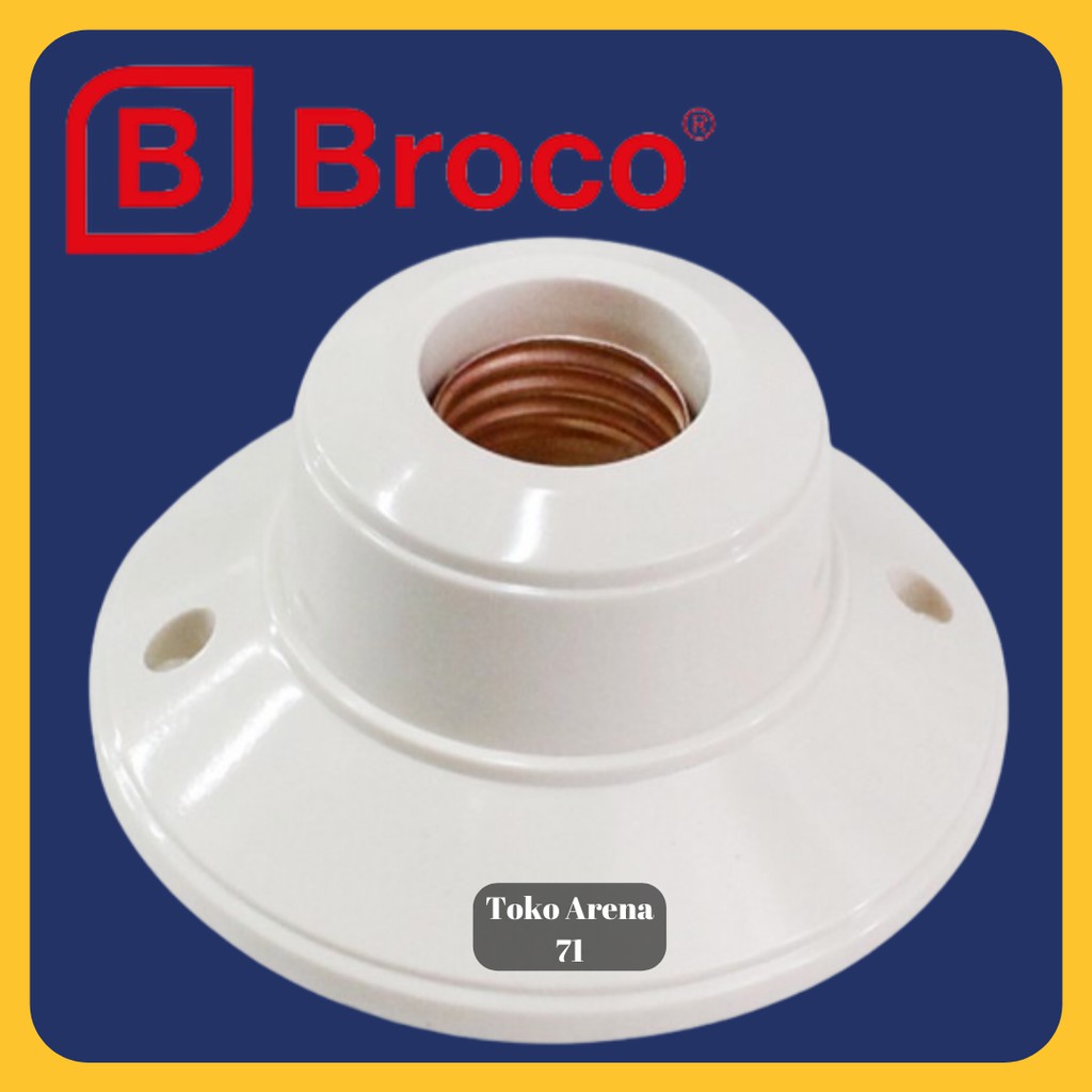 Jual Broco Fitting Plafon bulat Putih 1212-55 New Ceiling Lamp Holder White FITTING PLAFON BROCO ...