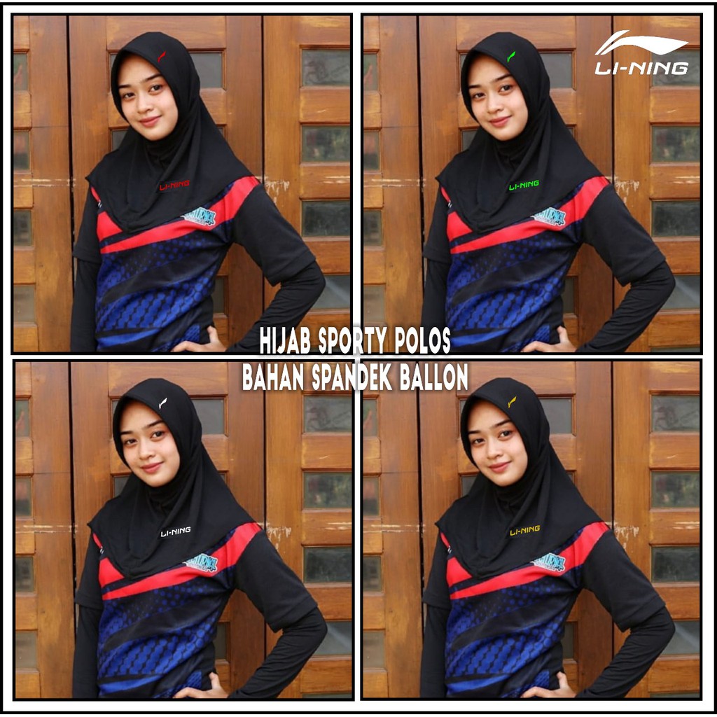 Jual Hijab Badminton Bermacam Warna Logo Lin - Jilbab Badminton Hitam ...