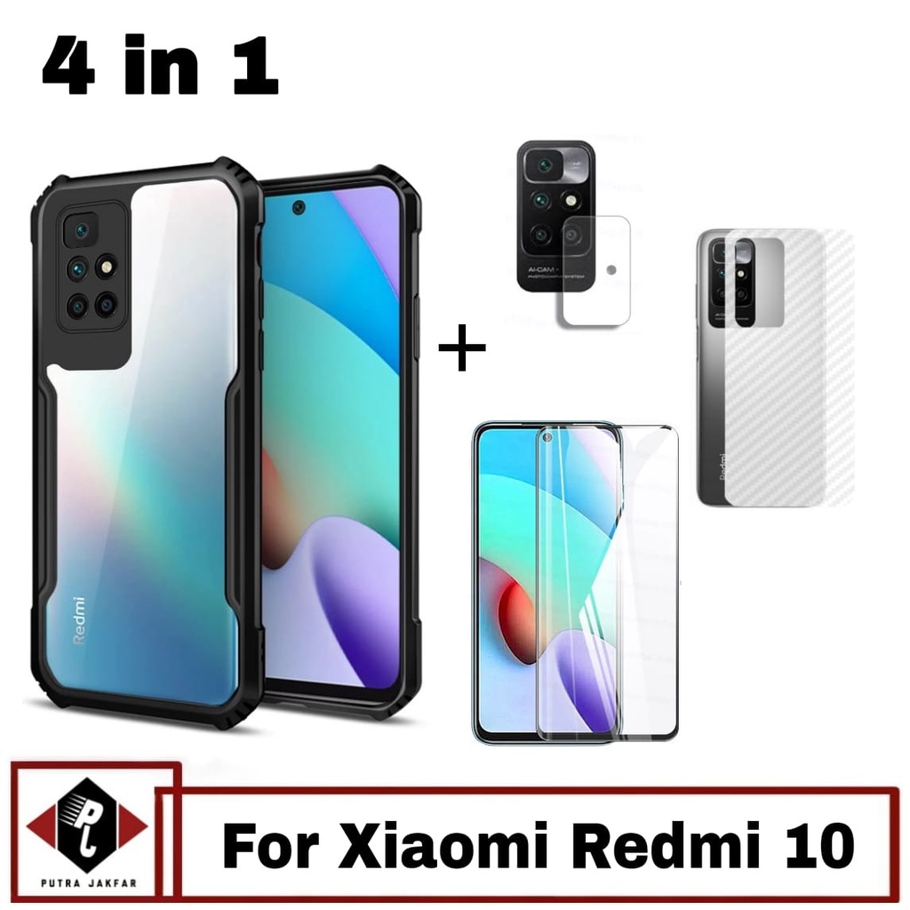 Jual Paket 4in1 Case Transparan Redmi 10 2022 Anti Gores Layar Free ...