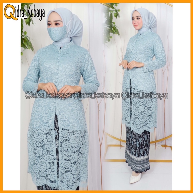 Jual Set Kebaya Tunik Kancing Seribu Kebaya Brukat Kancing Depan Stelan ...