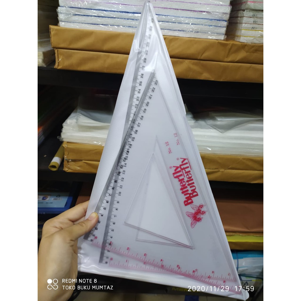 Jual Penggaris Segitiga Dan Siku-Siku Butterfly No.12 | Shopee Indonesia
