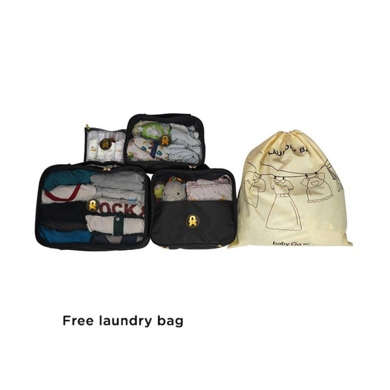 Jual BabyGO Inc Travel Cubes Organizer (Free Laundry Bag) - Babygoinc ...