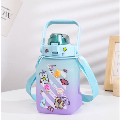 Jual Botol Gemoy Kotak Bulat Gradasi Viral / Botol Minum Anak Viral ...