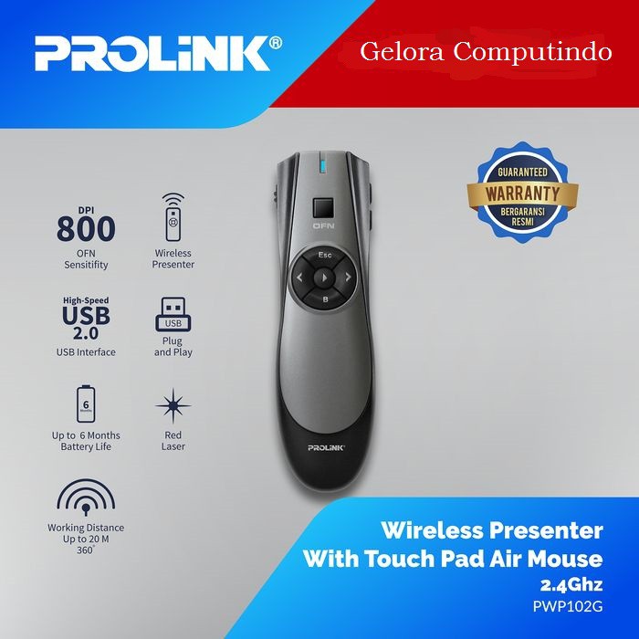 Jual Wireless Presenter / Laser Pointer Prolink PWP102G | Shopee Indonesia