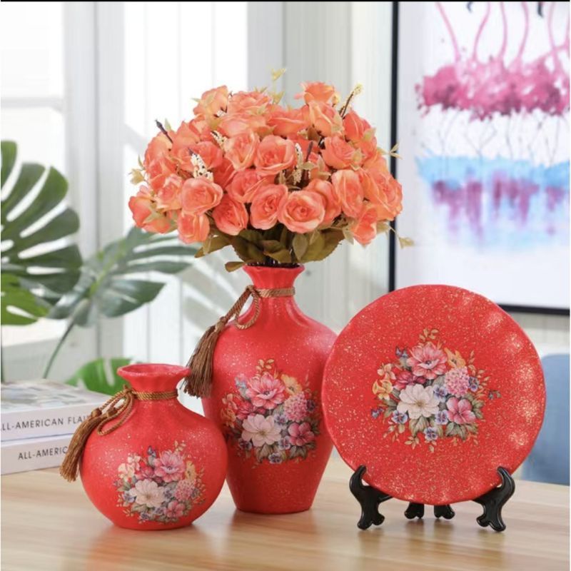 Jual 1SET VAS BUNGA IMPORT HIASAN PAJANGAN MEJA AESTHETIC SET BUNGA ...