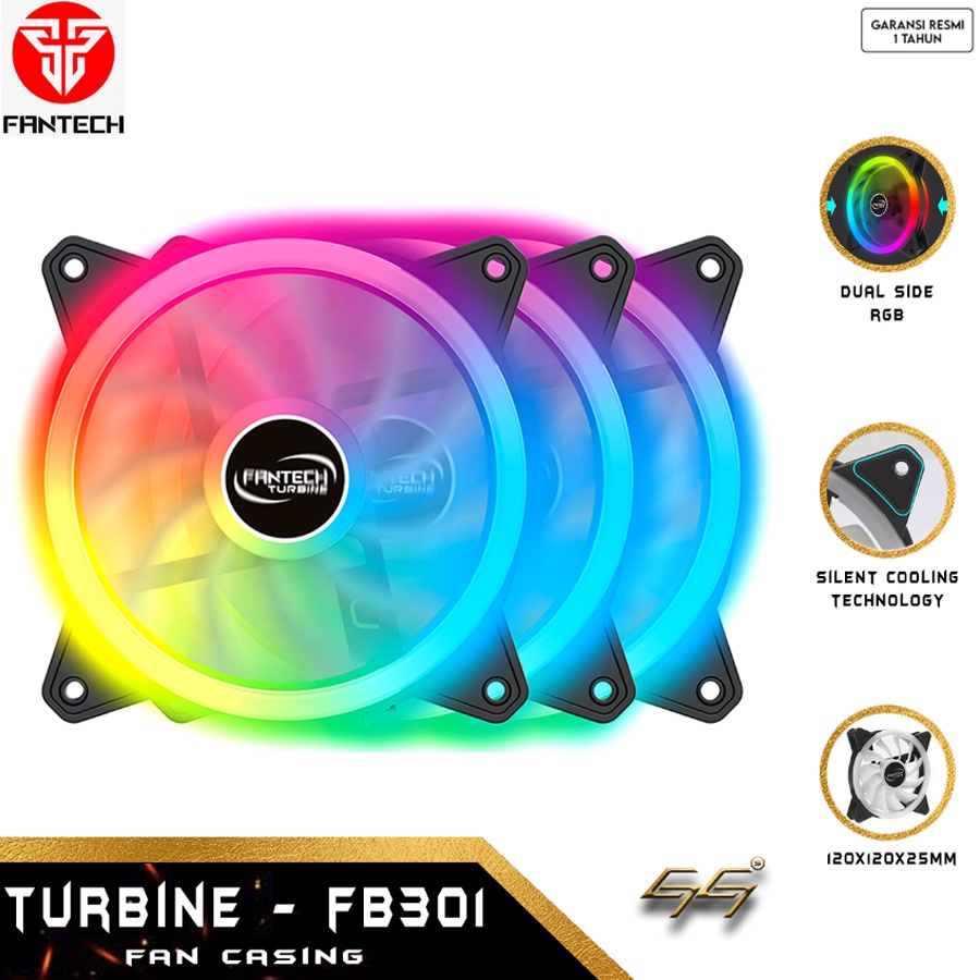 Jual Fan Casing RGB 12cm dengan Remote Control Fantech TURBINE FB301 ...