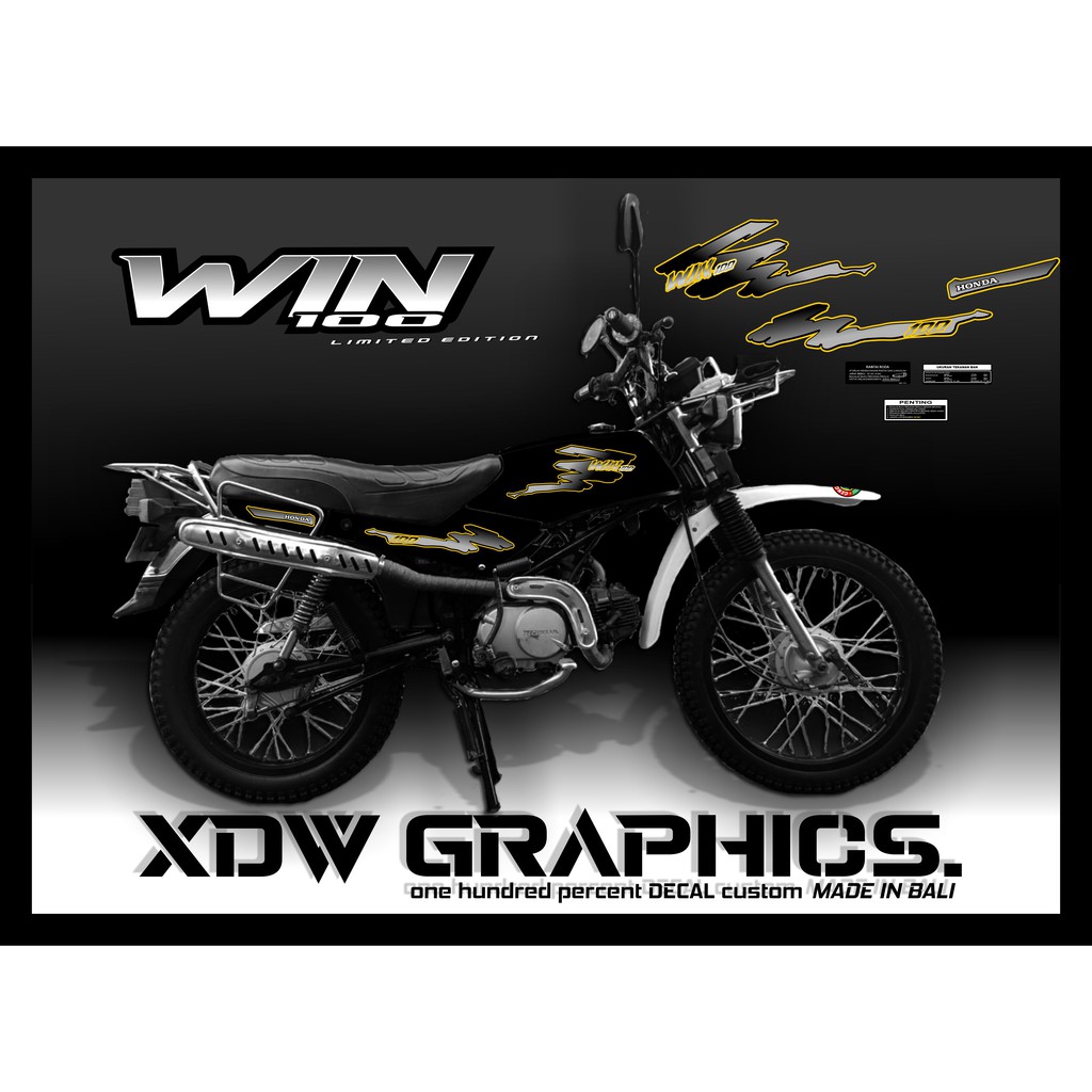 Jual Stiker Striping Honda Win TS 100 abu kuning | Shopee Indonesia