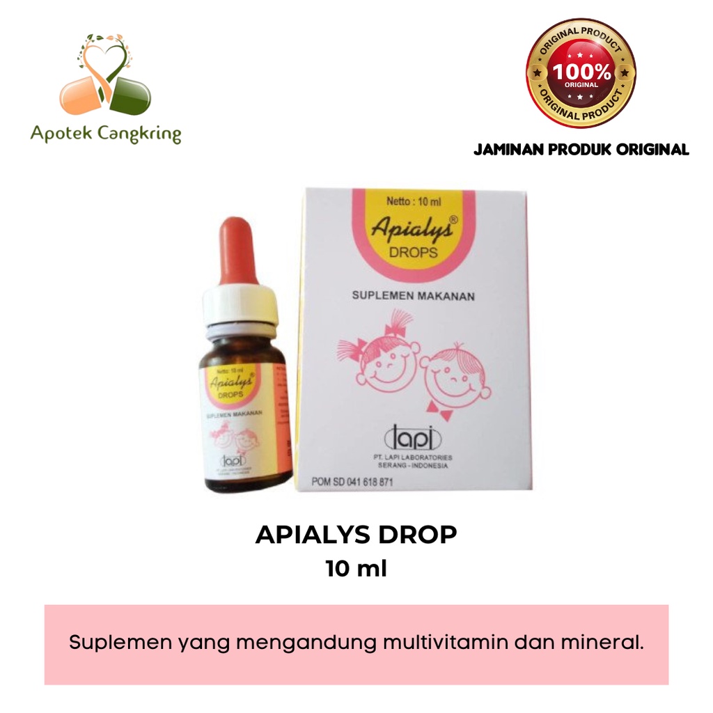 Jual Apialys Drops 10 ml/Suplemen bayi dan anak/Multivitamin/Nafsu ...