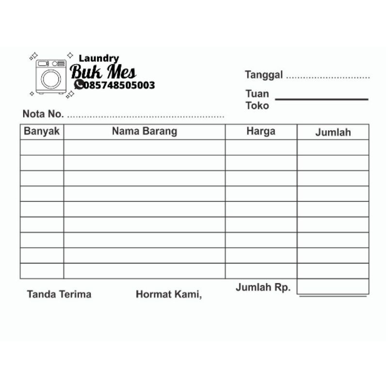Jual NOTA 1 LAYER TIDAK TEMBUS ISI 50PCS OLSHOP LAUNDRY KUE BAKERY ...