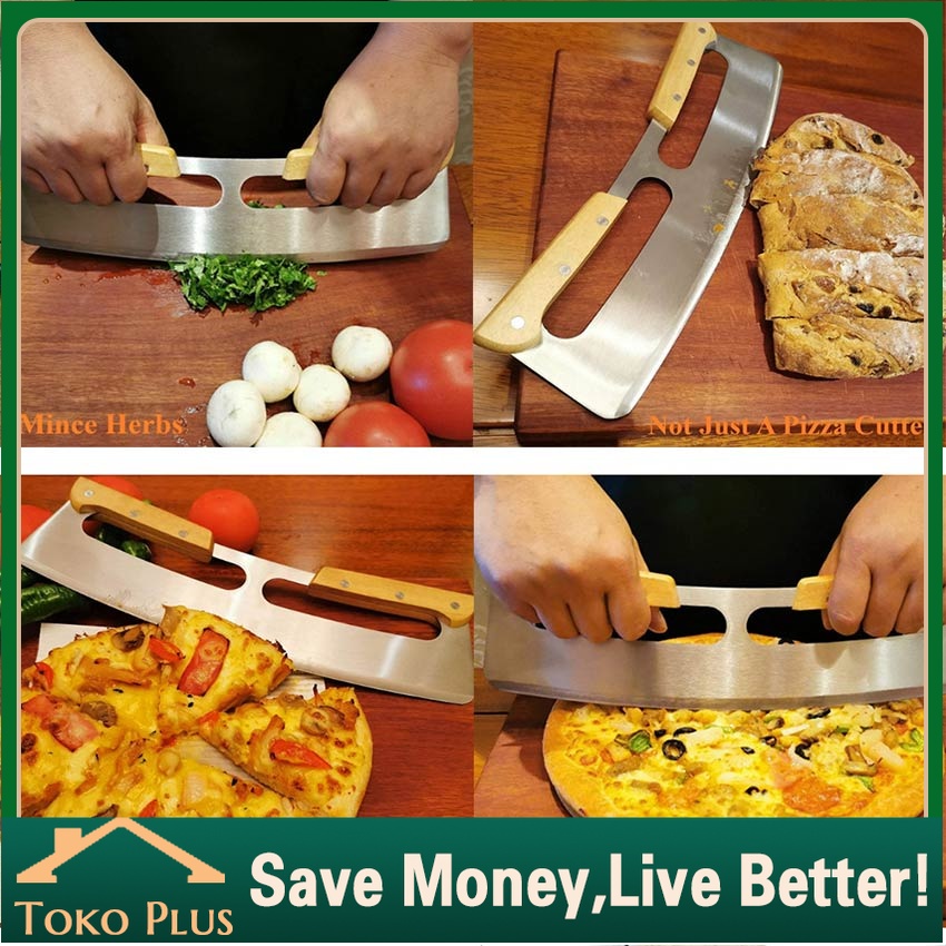 Jual Pizza Cutter Adonan Stainless Dough Scrapper - Swing rocket knife ...