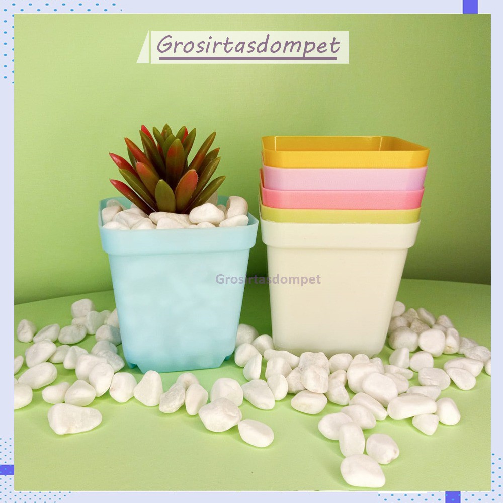 Jual Pot Plastik Mini Tanaman Hiias Bunga Artifisial Vas Meja Dekorasi ...