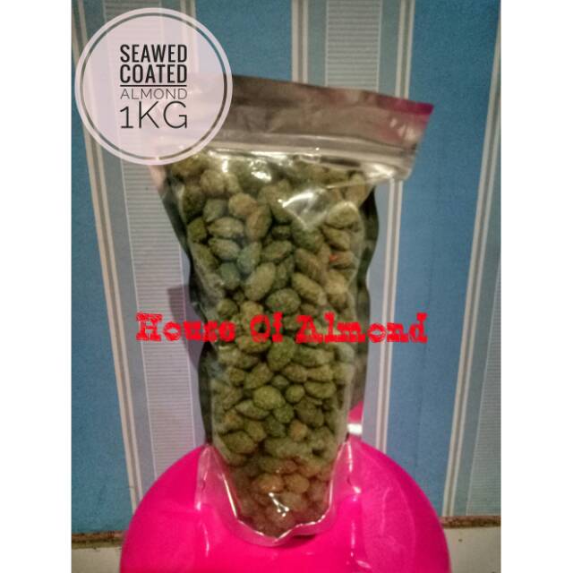 Jual Seaweed Coated Almond Kacang almond Rasa Rumput Laut 1kg | Shopee ...