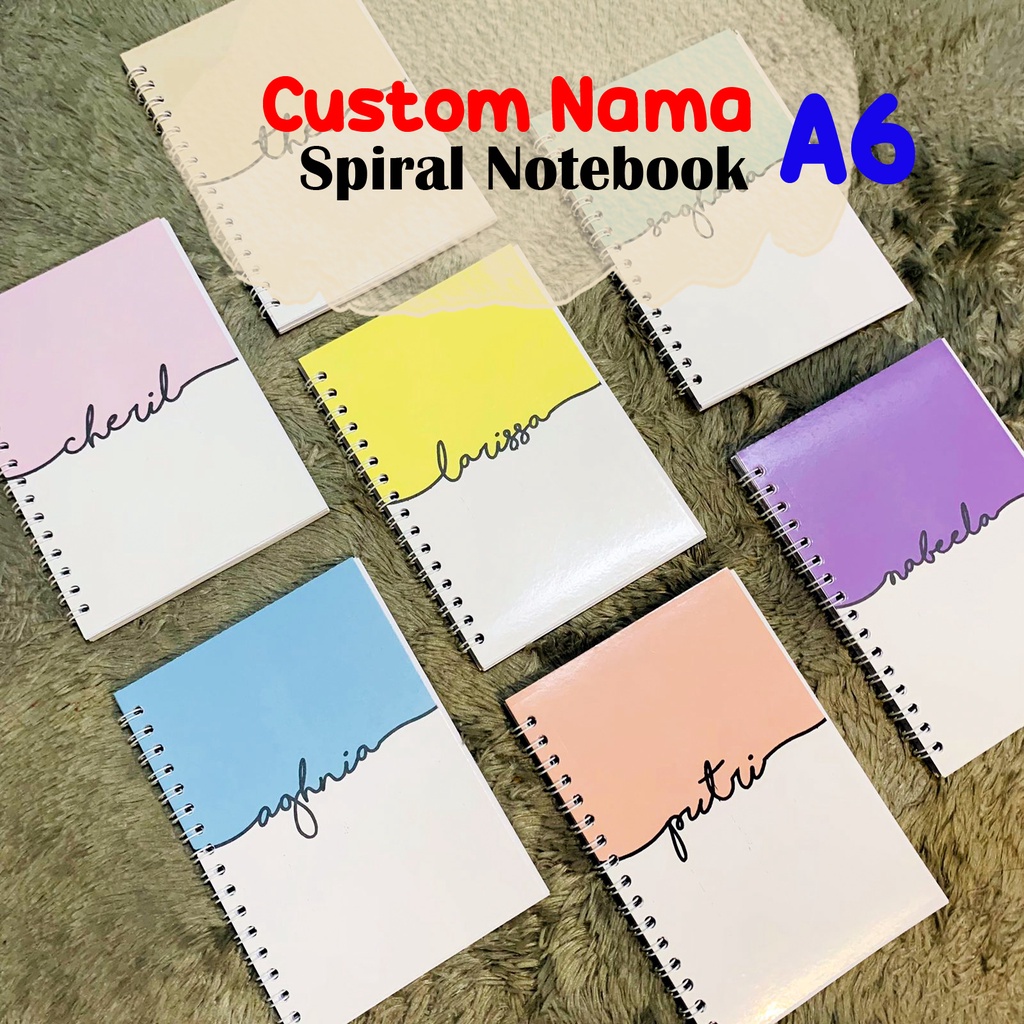 Jual BUKU TULIS CUSTOM NAMA NOTEBOOK A6 JILID KAWAT / NOTEBOOK / BUKU ...