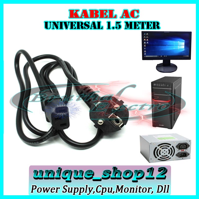 Jual Kabel Power Listrik AC Universal / Psu / Laptop / Monitor ...