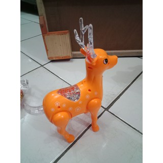 Jual Mainan Rusa pake baterai bisa jalan ada suara dan lampu | Shopee ...