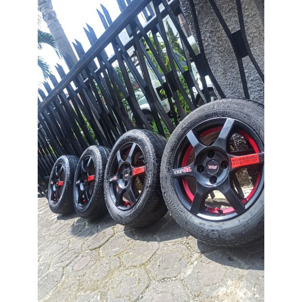 Jual 4 Velg R14 PCD 100 tanpa ban Brio calya sigra agya ayla vios jazz ...