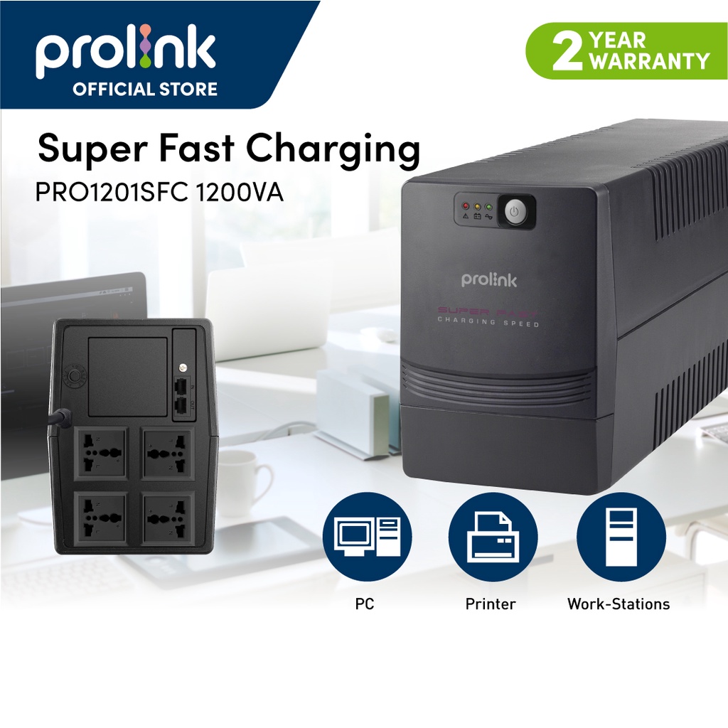 Jual PROLiNK PRO1201SFC 1200VA UPS with AVR / Super-Fast Charging | Shopee Indonesia
