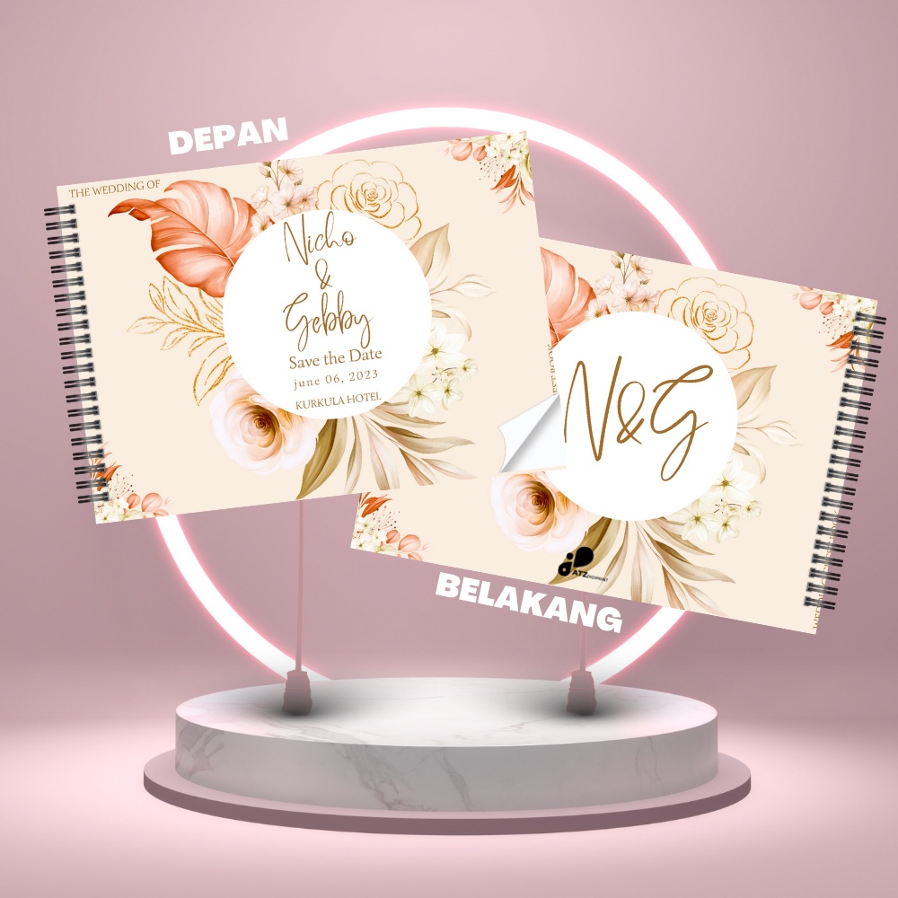 Jual Buku Tamu Pernikahan Custom Nama/ Wedding Guest Book Custom Nama ...